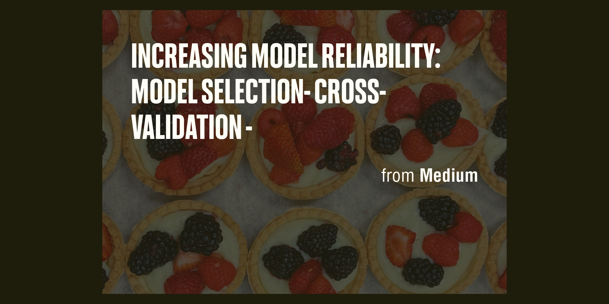 Increasing Model Reliability Model Selection Cross Validation Briefly