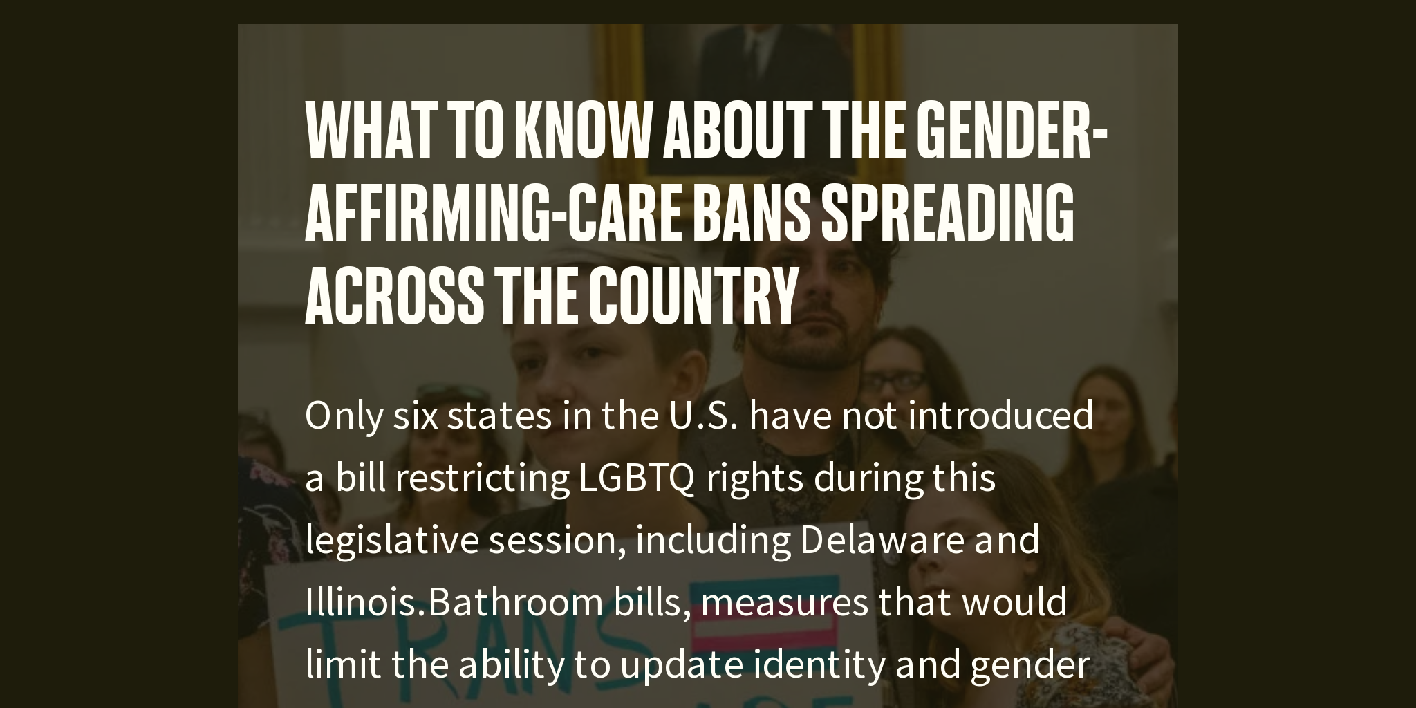 What To Know About The Gender Affirming Care Bans Spreading Across The