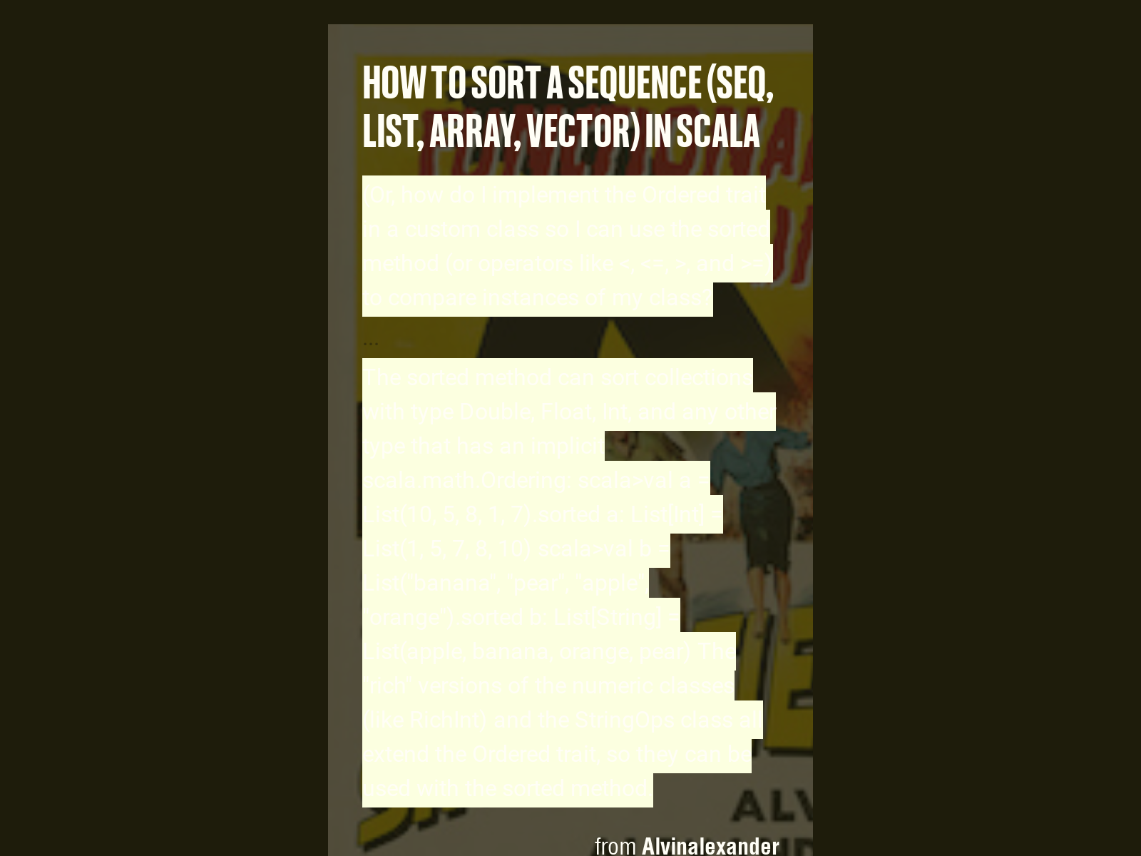 How to sort a sequence (Seq, List, Array, Vector) in Scala | Scala ...