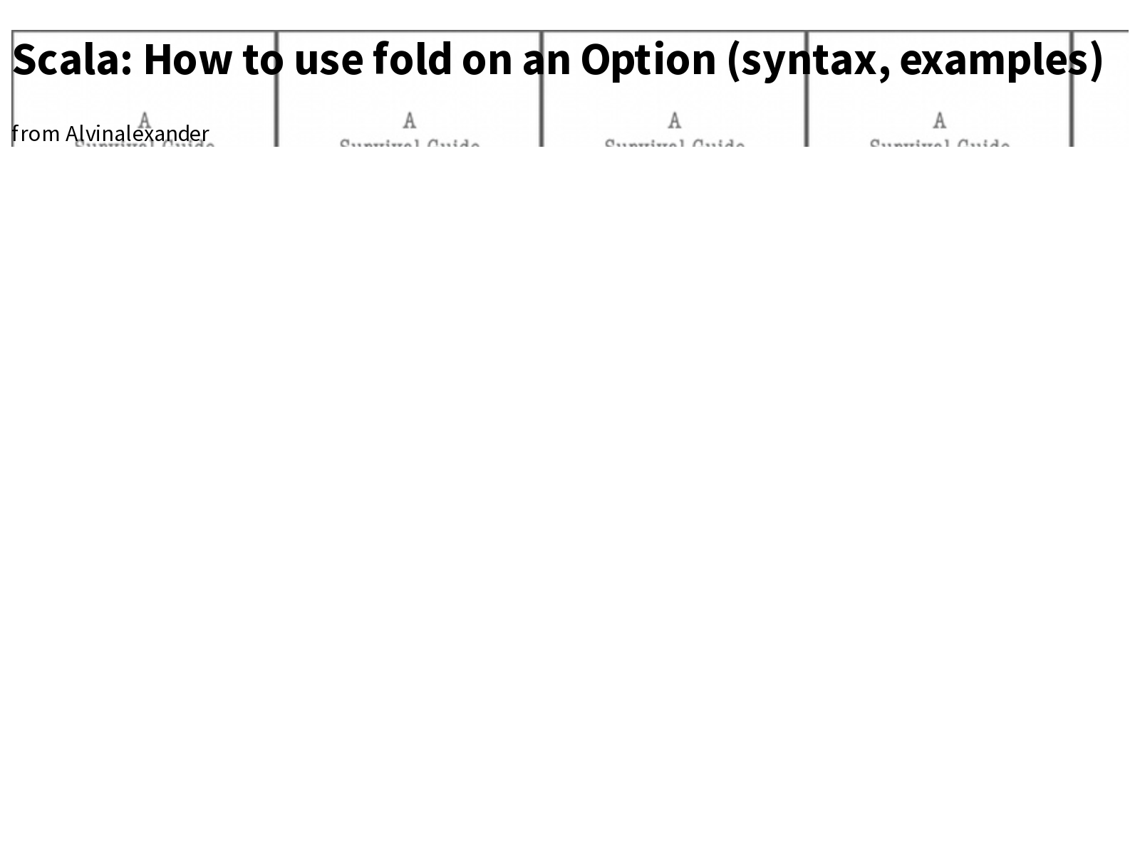 Scala: How to use fold on an Option (syntax, examples) | Scala | Briefly Scala: How to use fold on an Option (syntax, examples) | Scala | Briefly